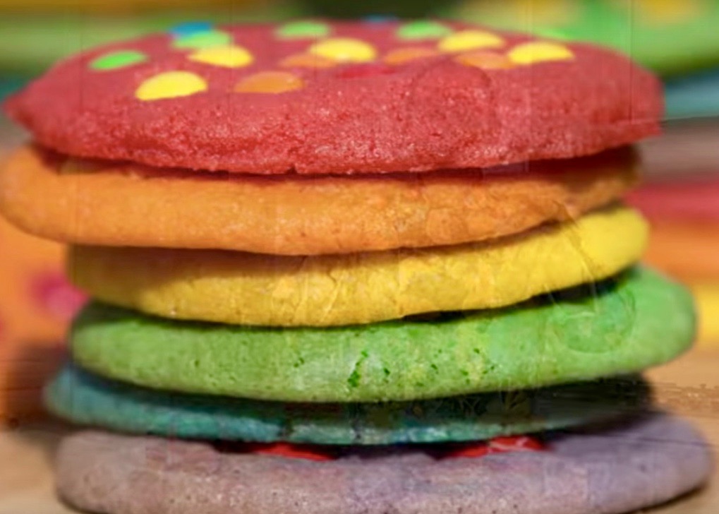 RAINBOW OF COOKIES – M&M Rainbow Cookies - Steve's Kitchen