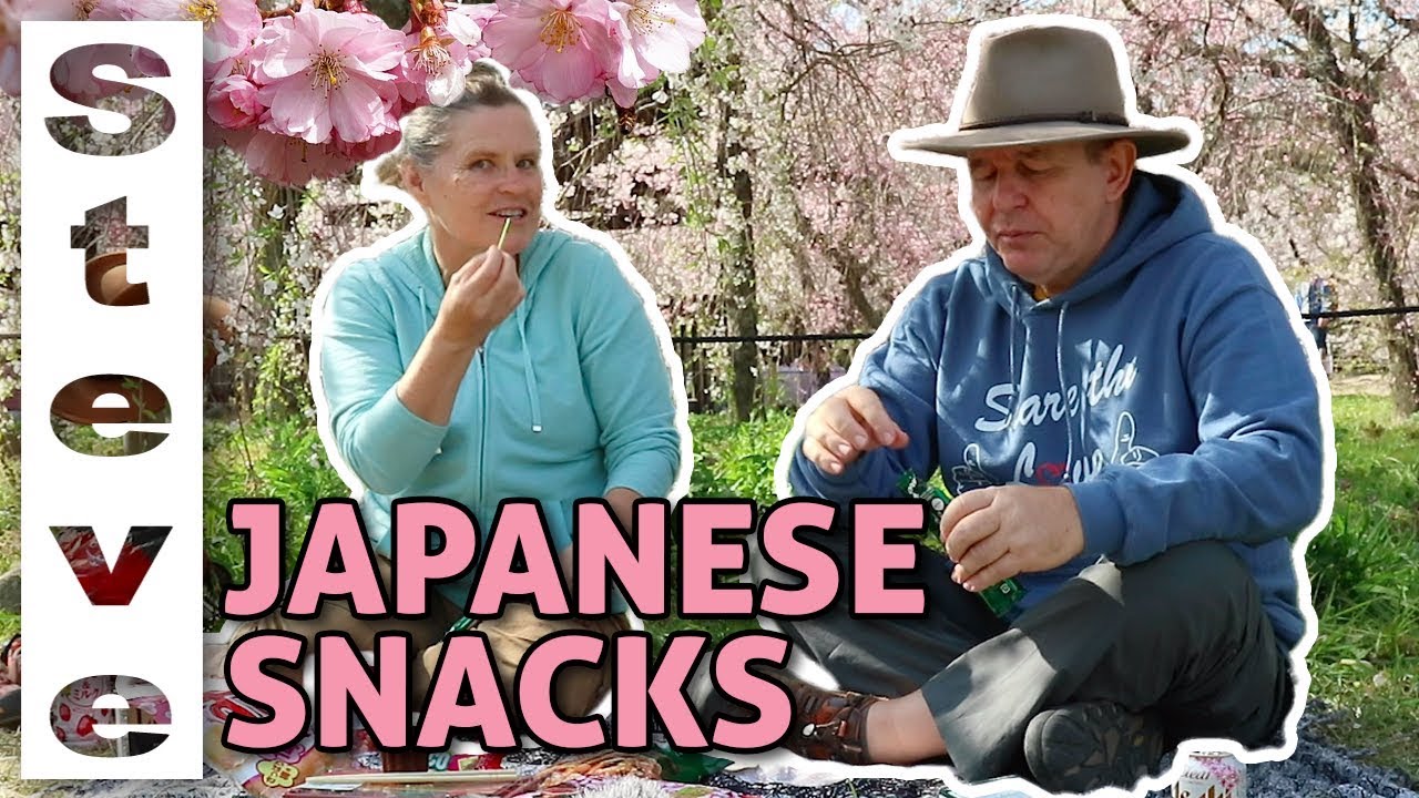 AUSTRALIANS TRY JAPANESE SNACKS in a Sakura Park - Steve's Kitchen